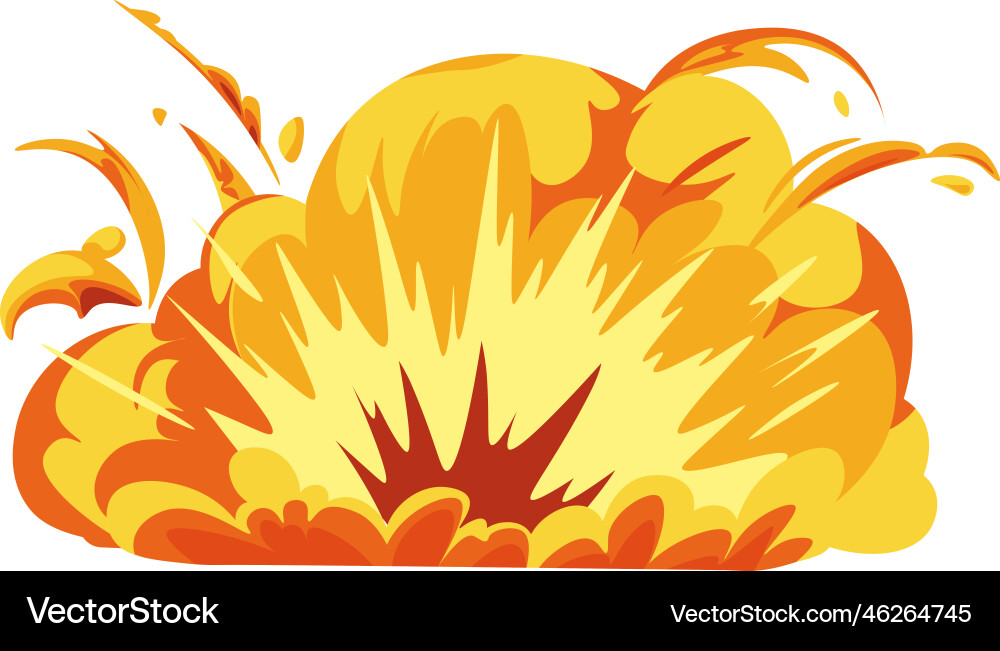 Explosions and burst of flames fire blaze Vector Image