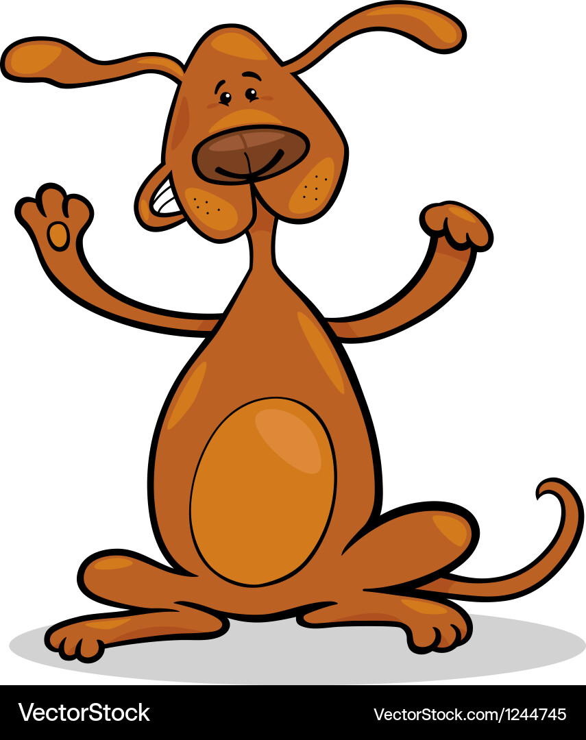 Happy playful standing dog cartoon Royalty Free Vector Image