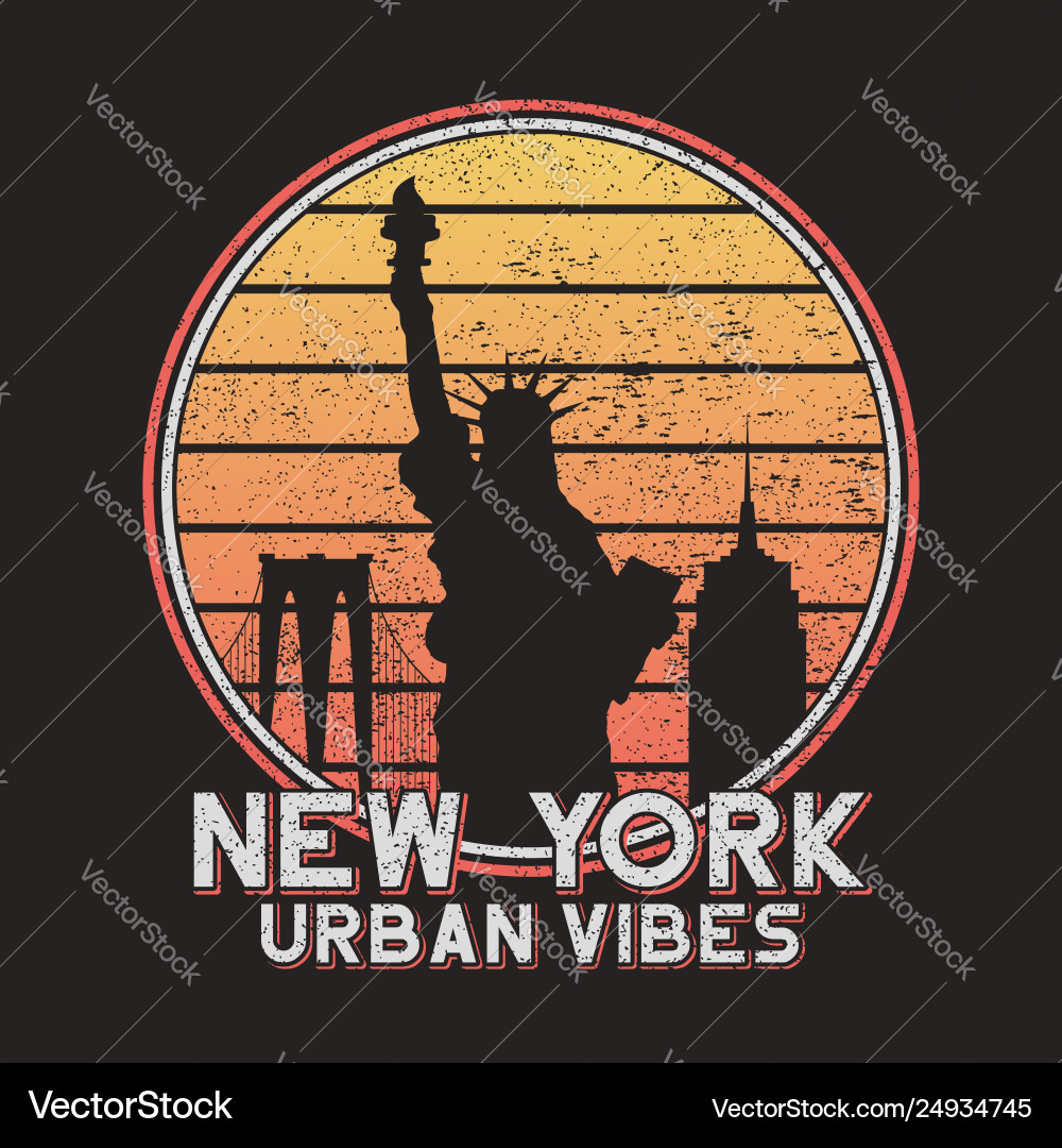 NYC Skyline Typography T-Shirt Royalty Free Vector Image