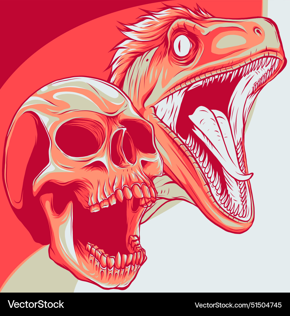 Of velociraptor head with Royalty Free Vector Image