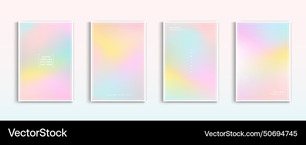 Pastel gradient backgrounds set soft tender Vector Image