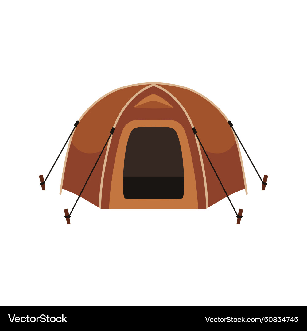 Round brown tent in format with front view Vector Image