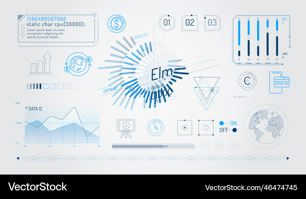 Set of infographic elements about currencies Vector Image