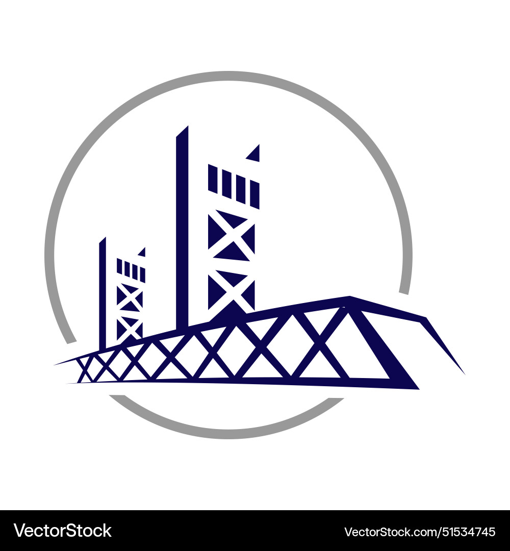 Simple modern iron bridges logo graphic design Vector Image