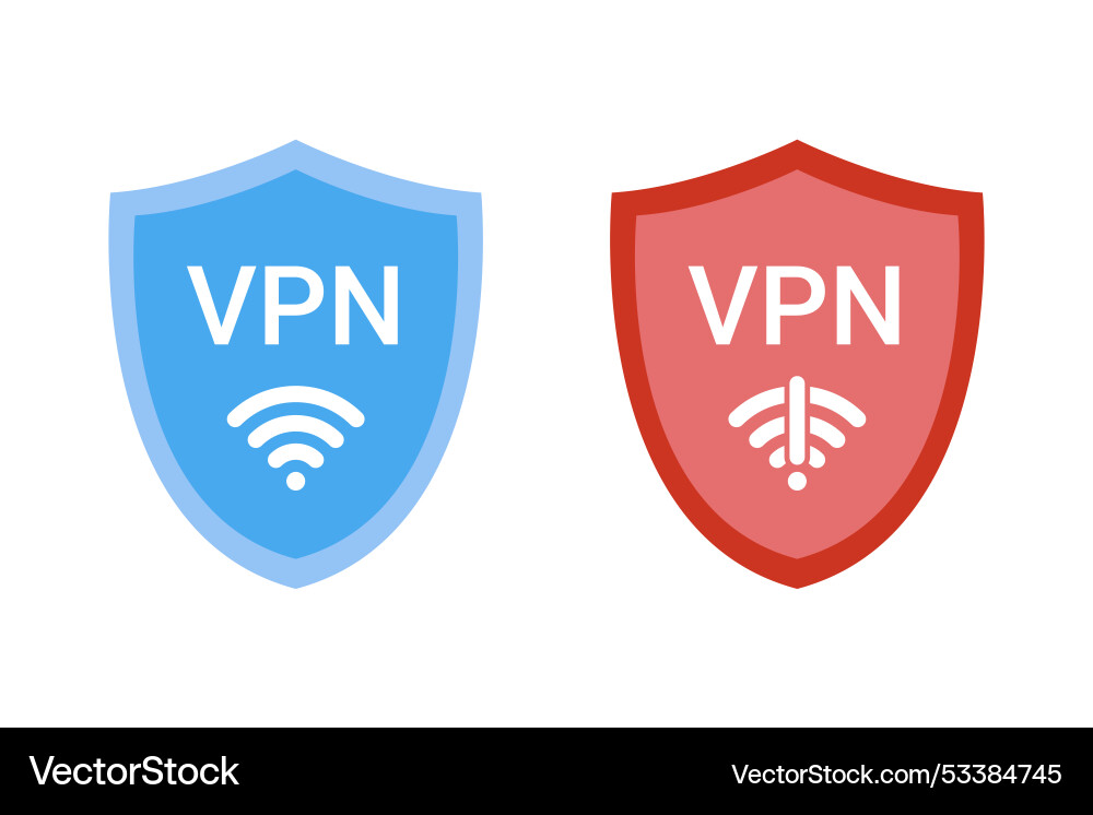 Vpn icon wireless shield wifi and no sign Vector Image