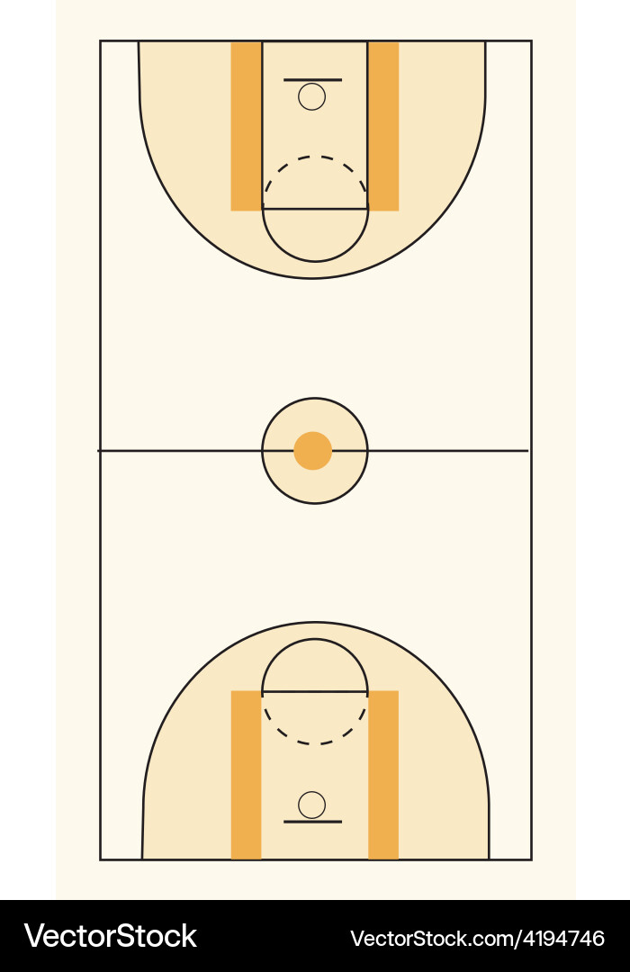 Basketball court Royalty Free Vector Image - VectorStock