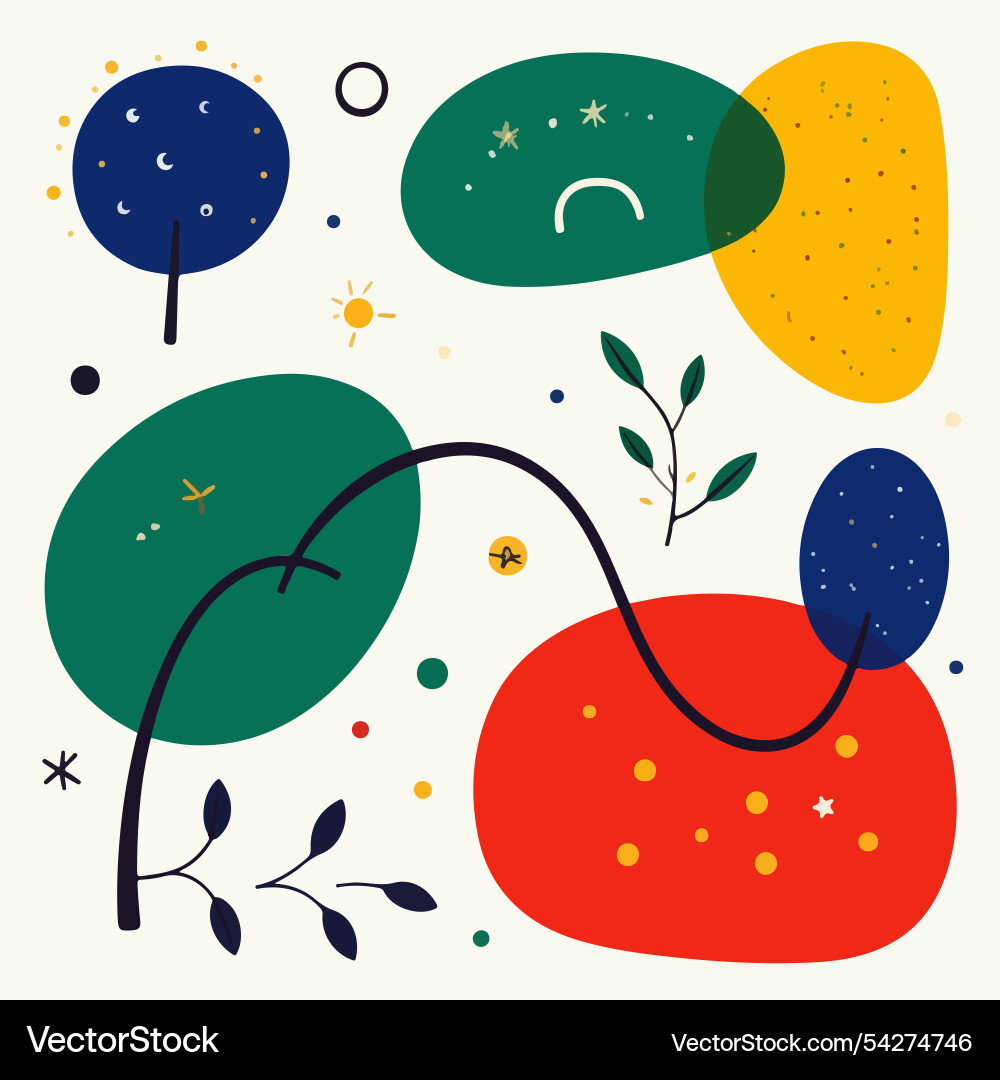 Colorful abstract floral art Royalty Free Vector Image