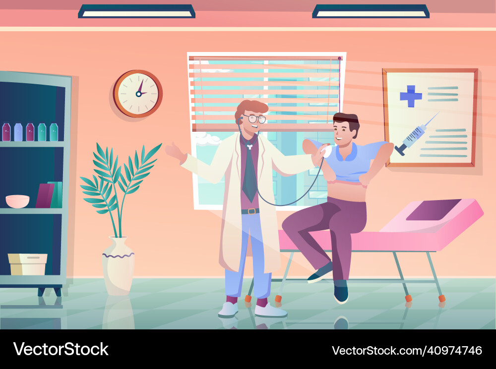 Doctors appointment concept in flat cartoon design