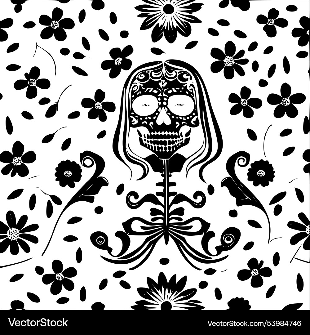 Female skeleton abstract pattern Royalty Free Vector Image