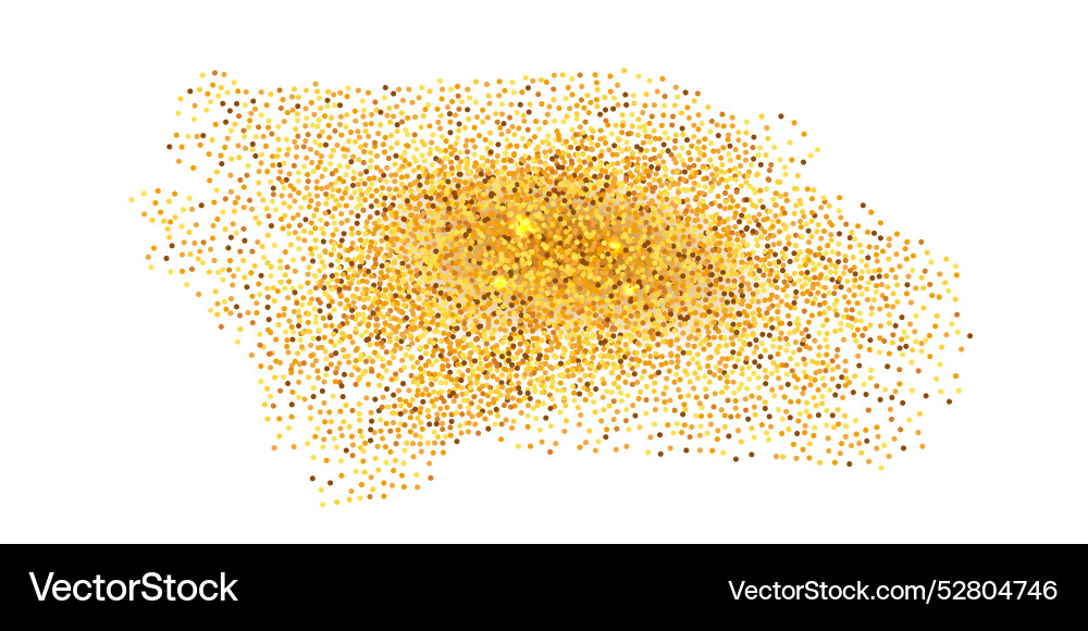 Gold glitter powder splash with glowing sparkles Vector Image