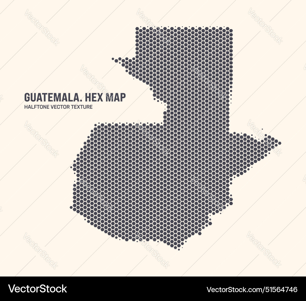Guatemala map hexagonal half tone pattern Vector Image