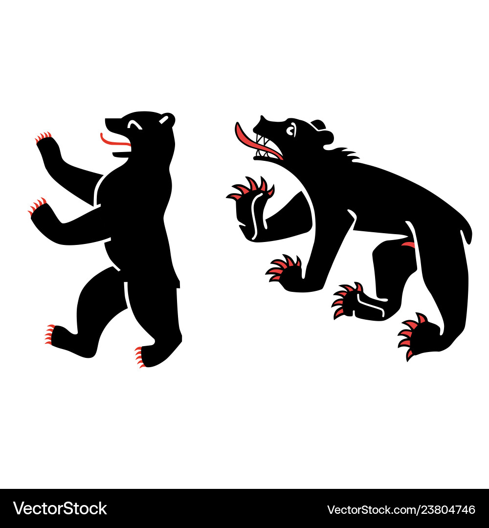 Heraldic Bears of Berlin & Bern Royalty Free Vector