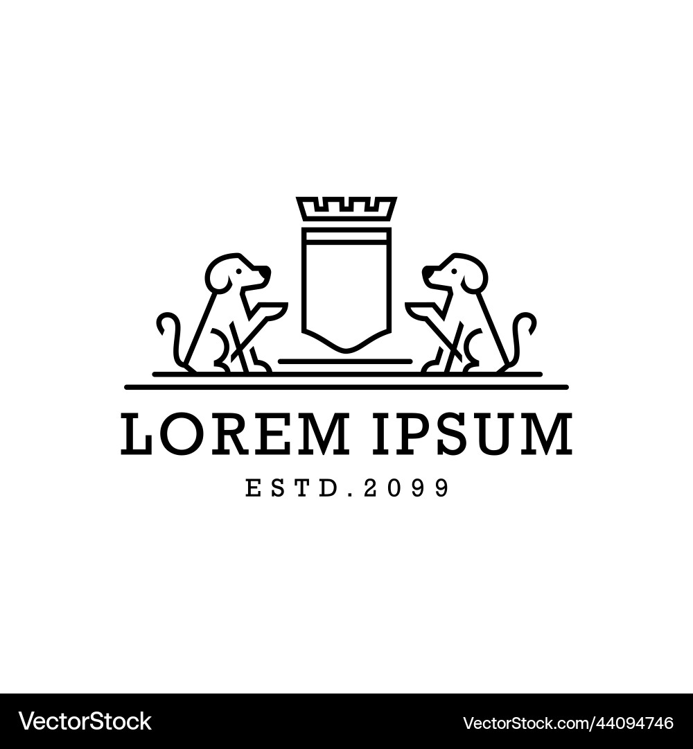 Heraldic Dog Crest Logo Royalty Free Vector Image