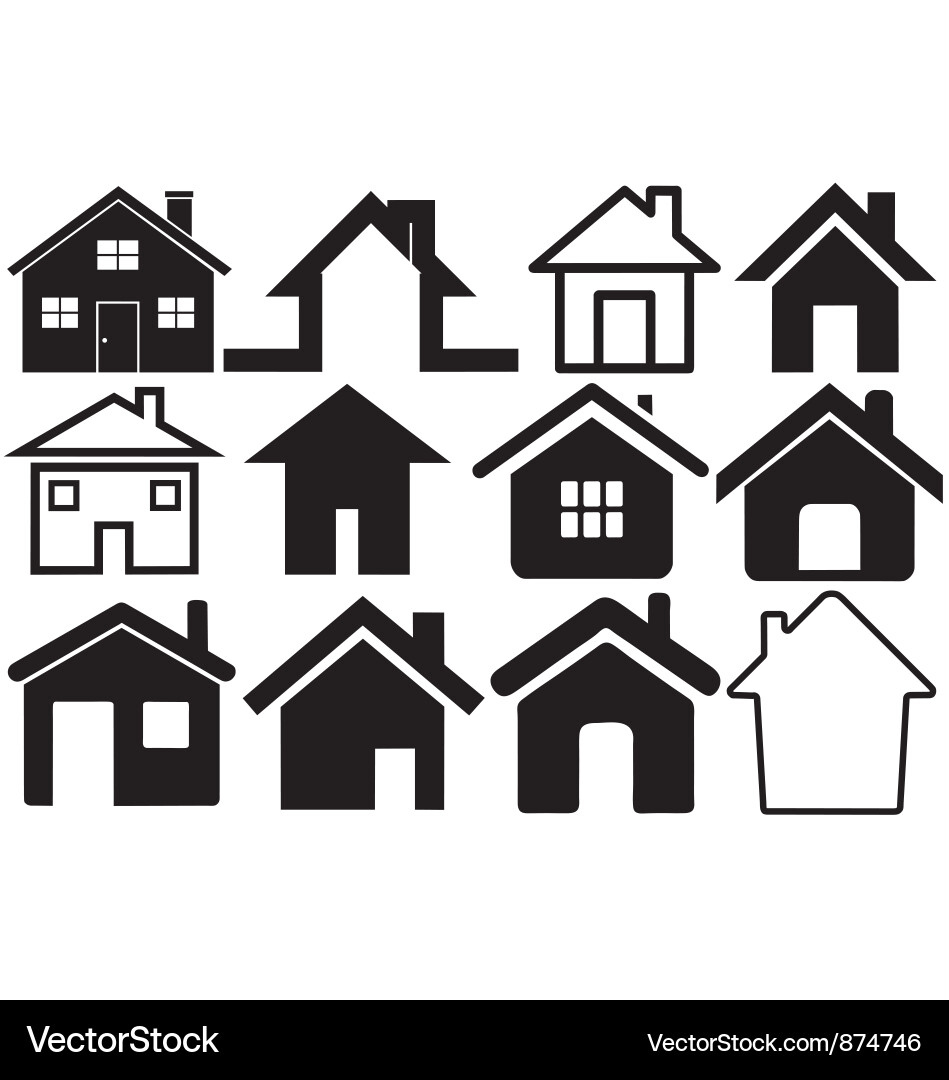 House Icon Set Royalty Free Vector Image - VectorStock