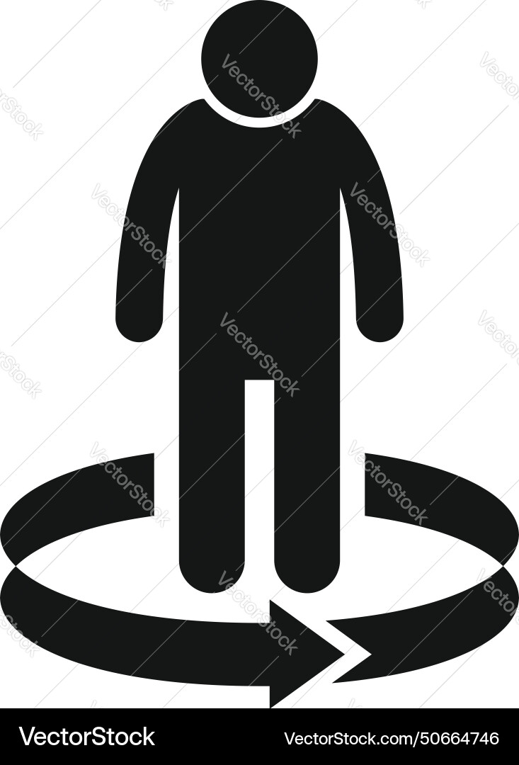Person start virtual tour icon simple Royalty Free Vector