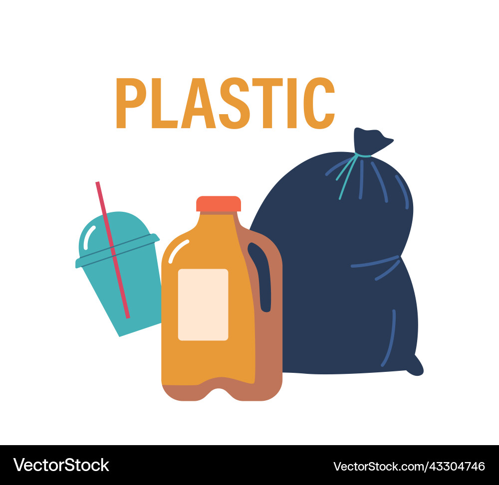 Plastic garbage isolated on white background Vector Image