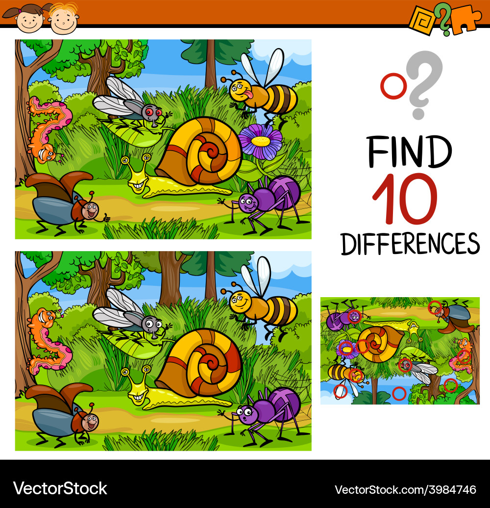 Preschool Find the Differences Game Royalty Free Vector