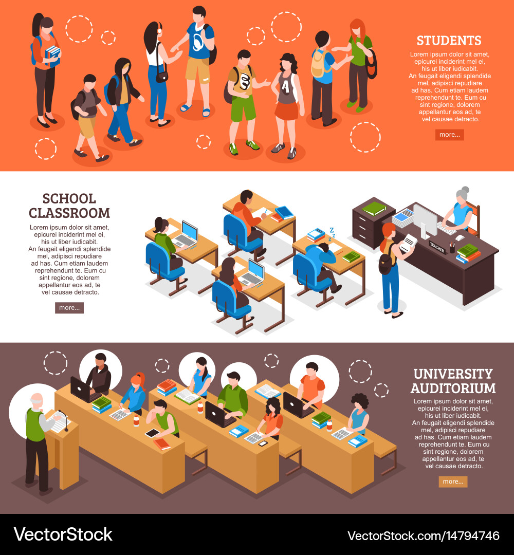 Student Learning Banners Royalty Free Vector Image