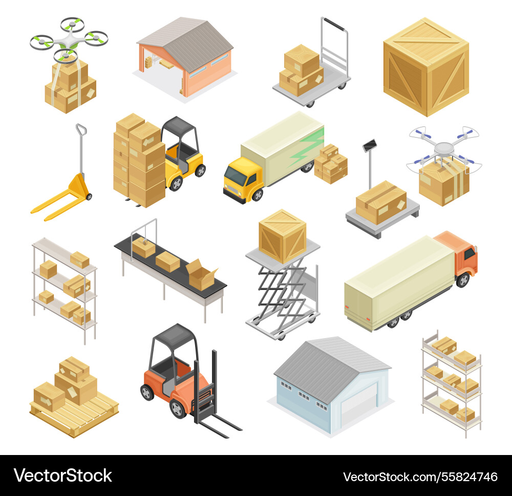 Warehouse transport and infrastructure object Vector Image