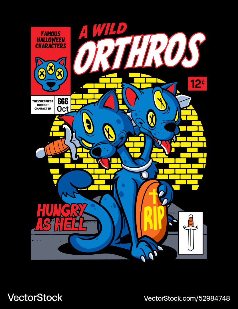 A wild orthros Royalty Free Vector Image - VectorStock