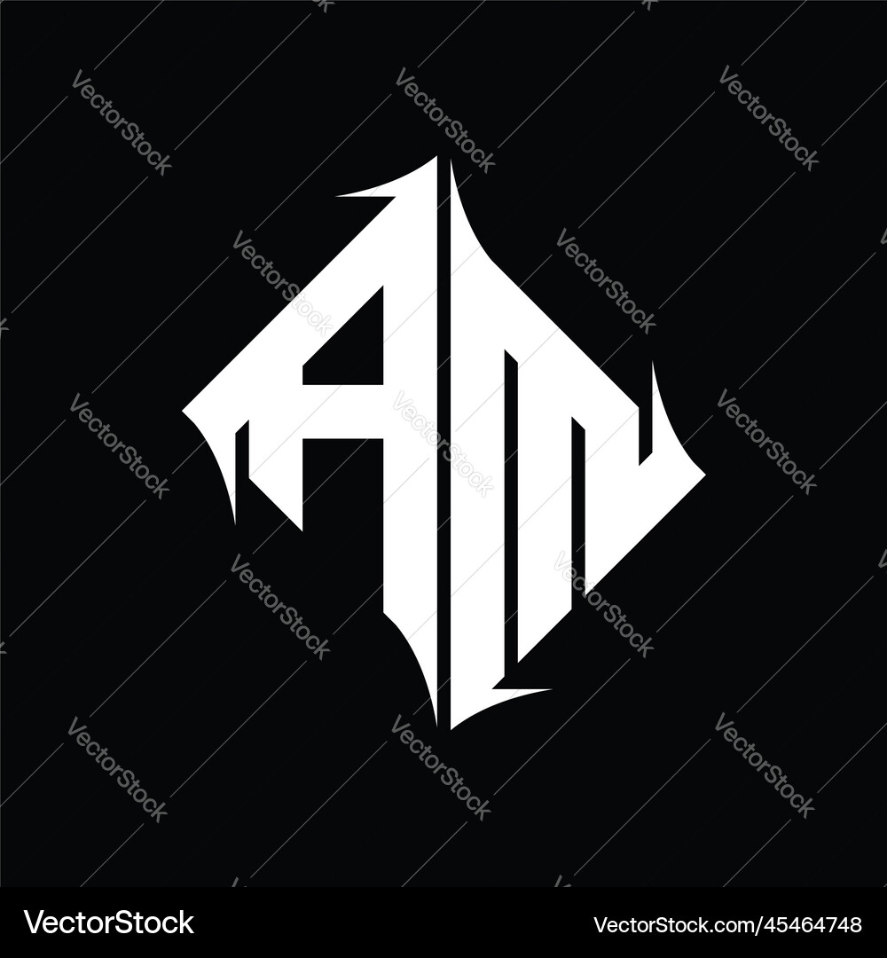 Abstract AM Monogram Logo Royalty Free Vector Image