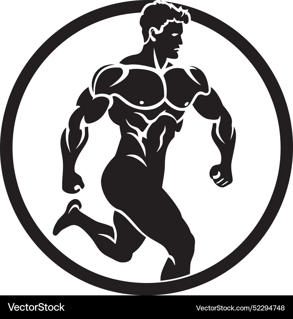 Black pose of a dynamic athletegraceful athlete Vector Image