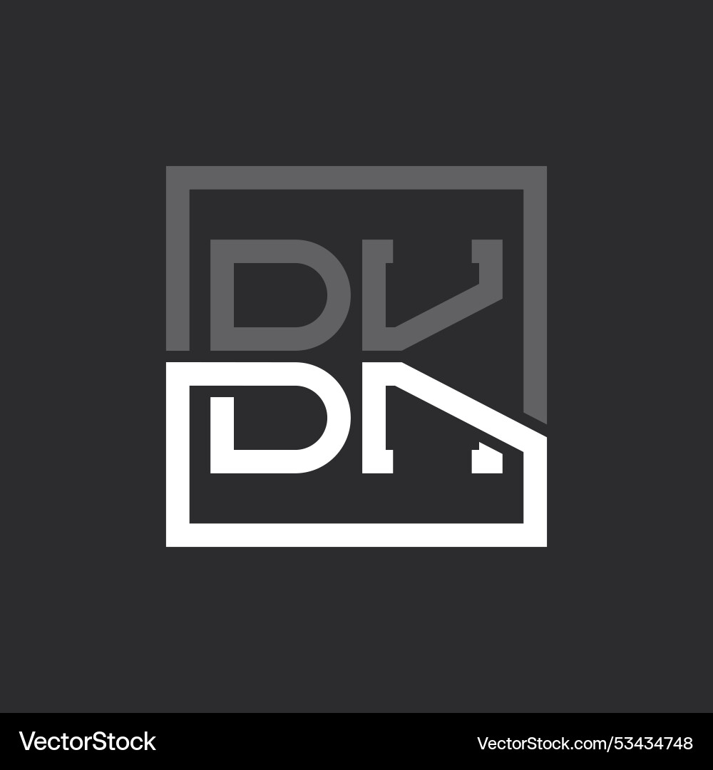 Creative modern minimalist bk letter logo design Vector Image