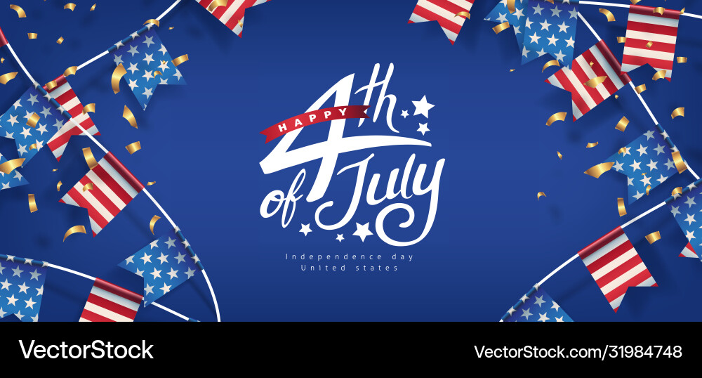 Independence day usa banner template american Vector Image