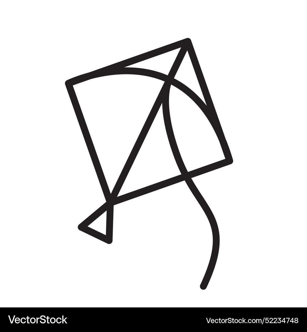 Kite icon black line art logo Royalty Free Vector Image