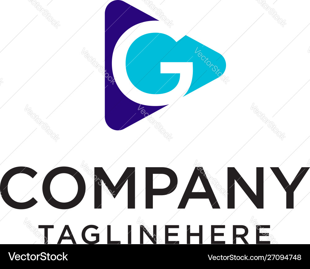 Play Media Letter G Logo Concept Royalty Free Vector Image