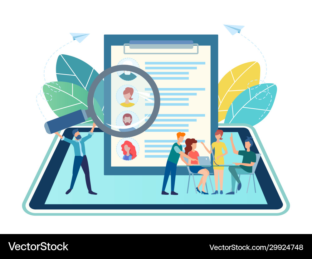 Recruiting job search Royalty Free Vector Image