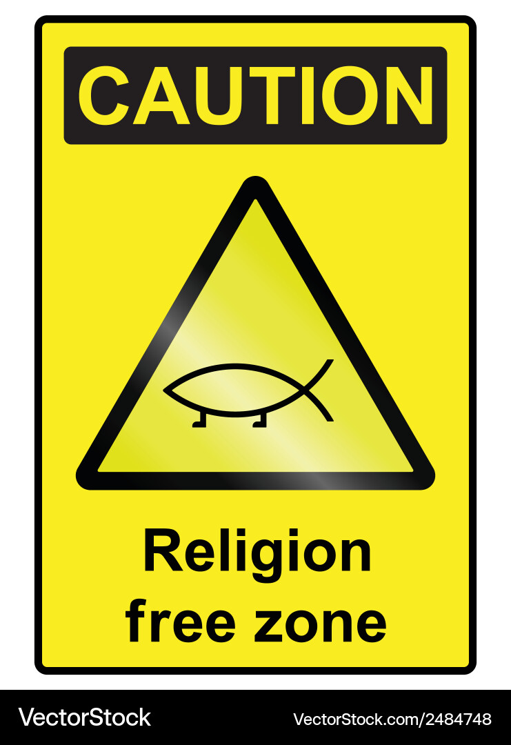 Secular Zone Warning Sign Royalty Free Vector Image