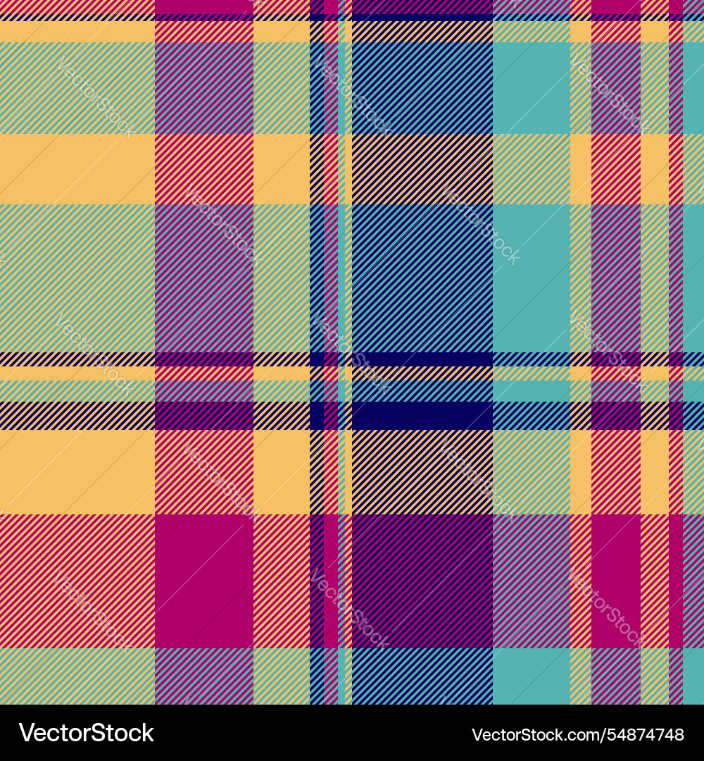 Vibrant diagonal plaid pattern in teal mustard Vector Image
