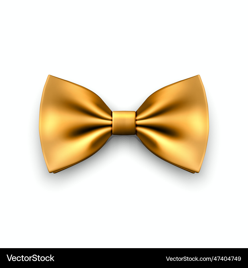 3d realistic yellow golden bow tie icon Royalty Free Vector