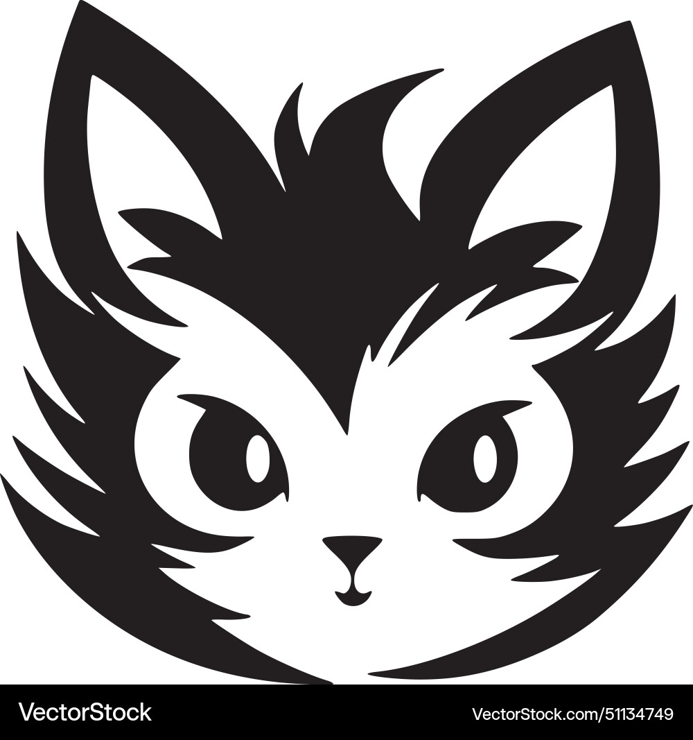 Cat - black and white Royalty Free Vector Image
