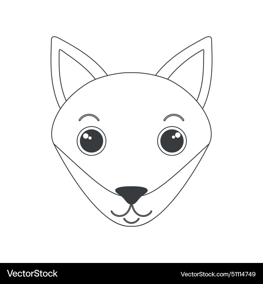 Cute wolf face wild animals head of simple Vector Image