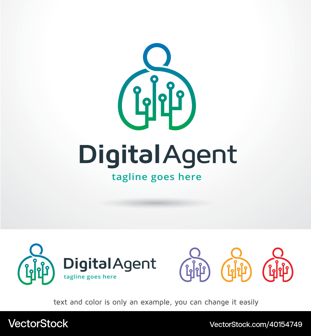 Digital agent logo template Royalty Free Vector Image