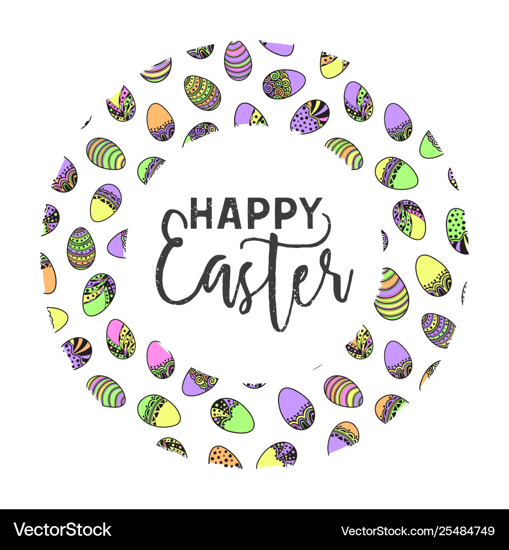Easter doodle frame Royalty Free Vector Image - VectorStock