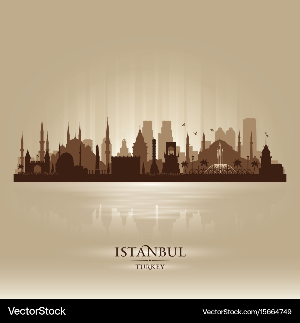 Istanbul turkey city skyline silhouette Royalty Free Vector