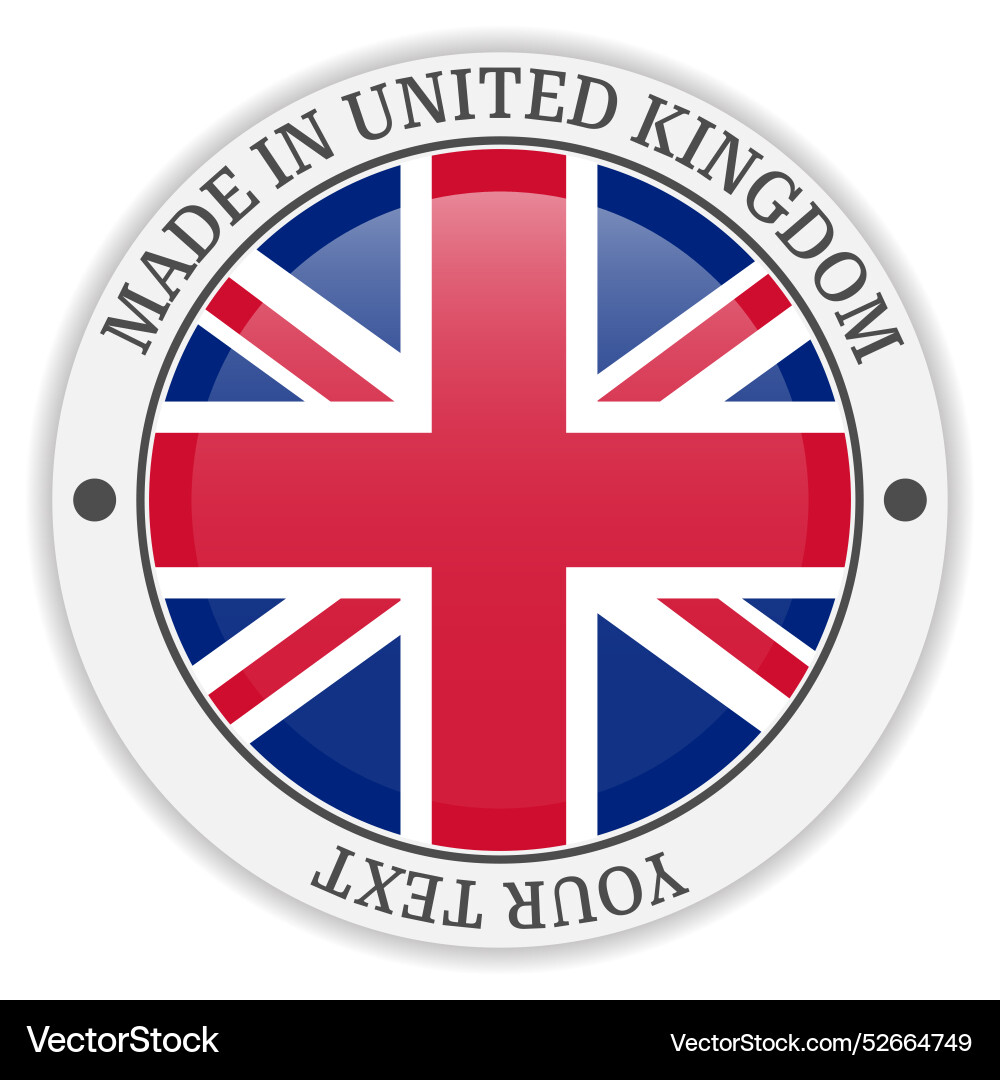 Made in uk badge with shadow underneath Royalty Free Vector