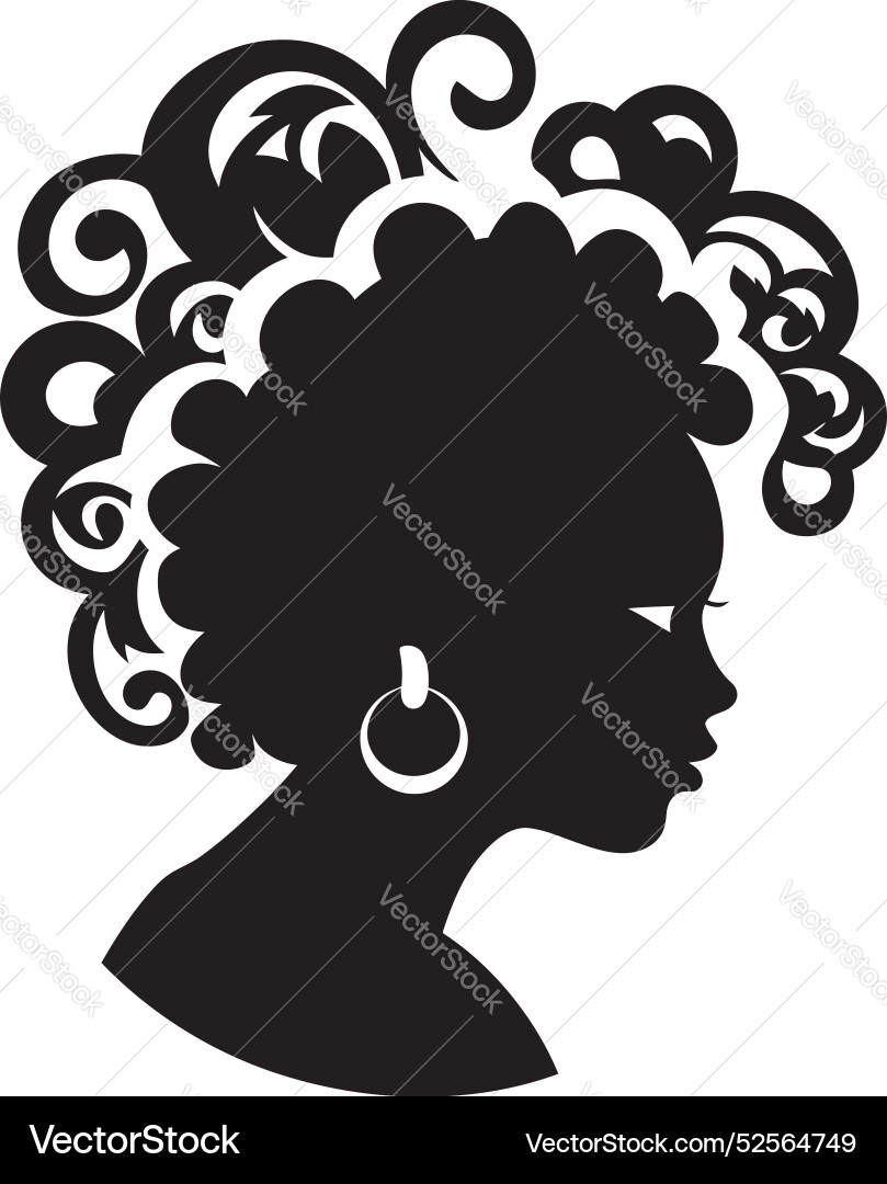 Midnight reverie floral woman iconic silhouette Vector Image