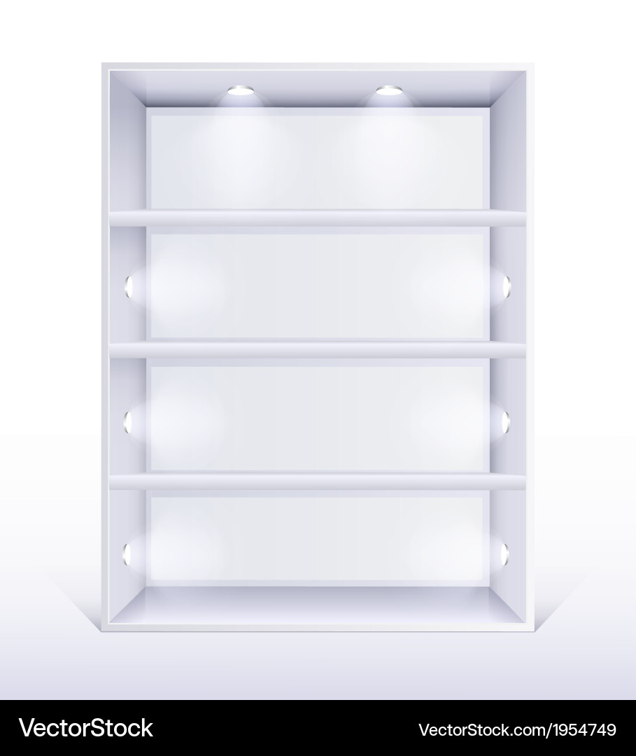 Modern Gallery Interior with Shelves Royalty Free Vector