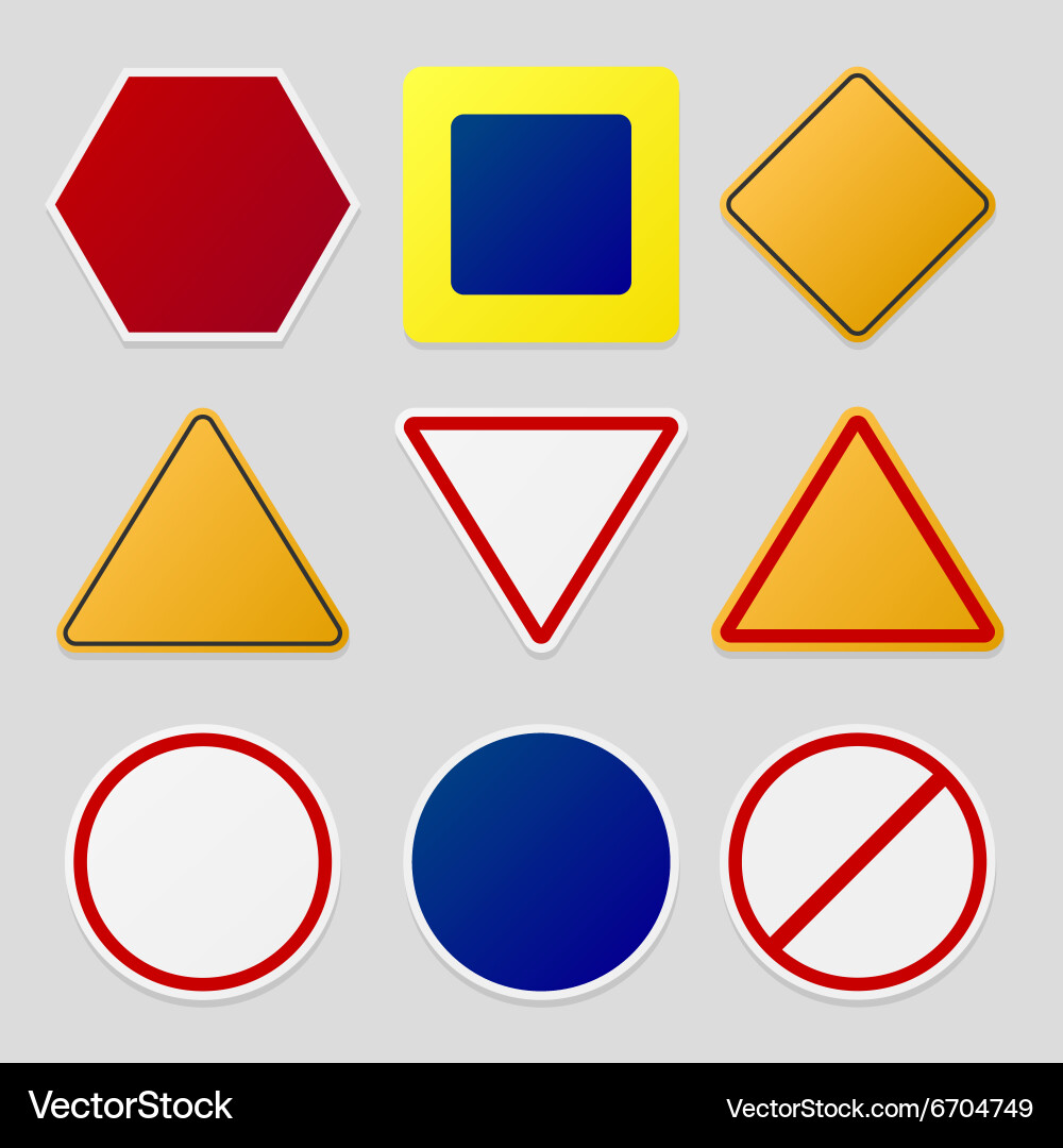 Road signs pack Royalty Free Vector Image - VectorStock