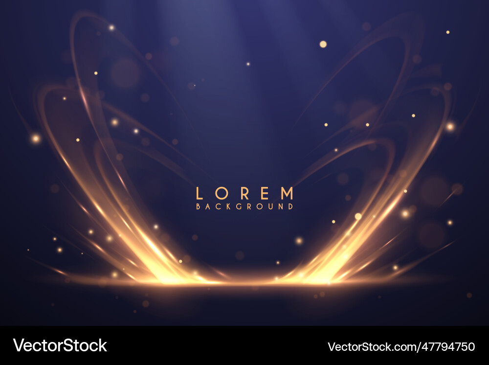 Abstract motion golden light effect Royalty Free Vector