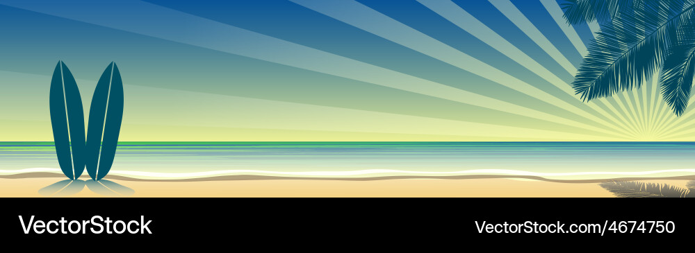 Beach banner3 Royalty Free Vector Image - VectorStock