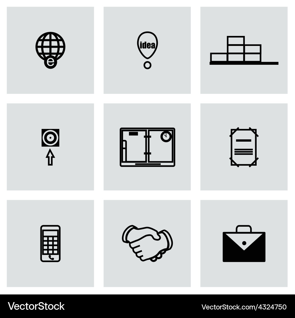 Business icon set Royalty Free Vector Image - VectorStock