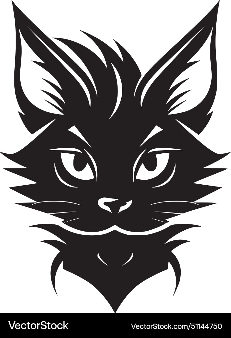 Cat - black and white Royalty Free Vector Image