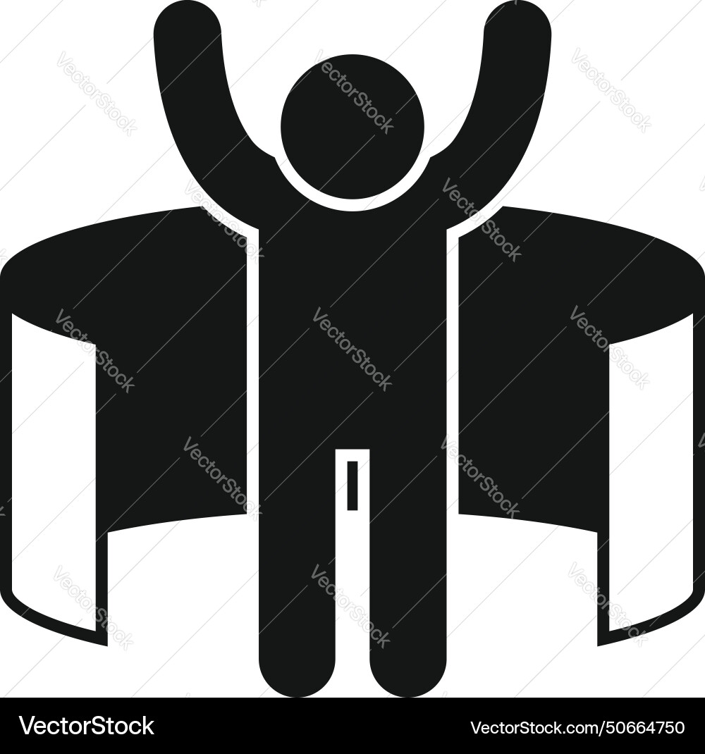 Happy virtual tour icon simple control Royalty Free Vector