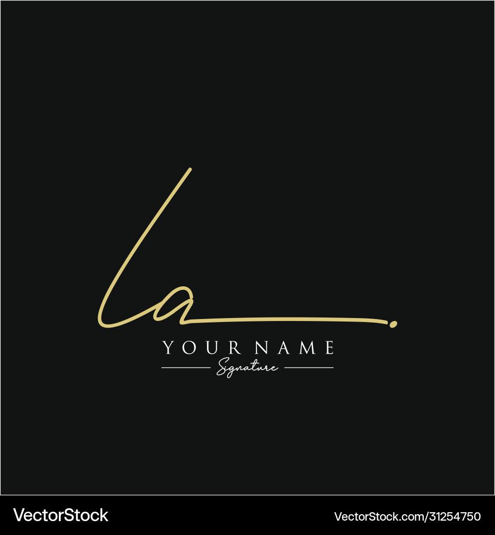 Letter la signature logo template Royalty Free Vector Image