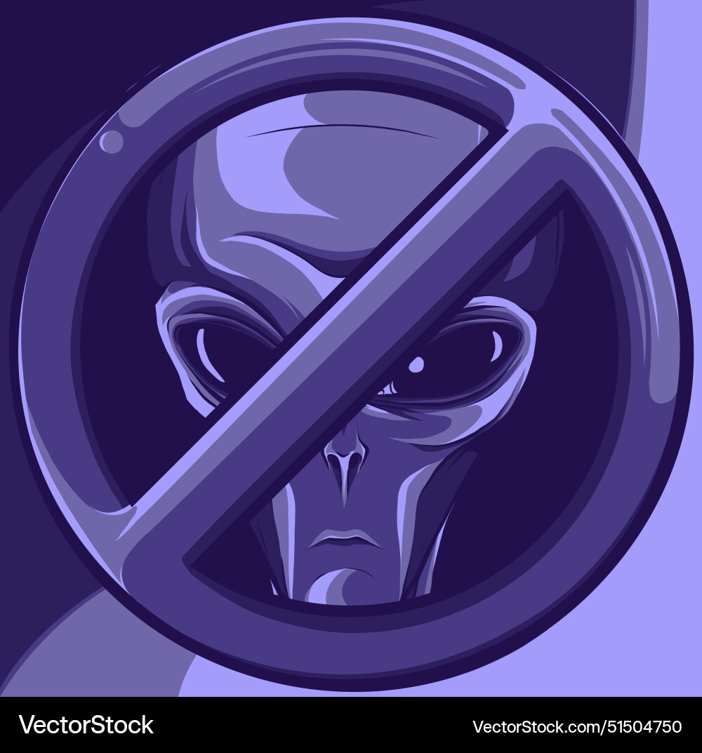 No alien head sign Royalty Free Vector Image - VectorStock
